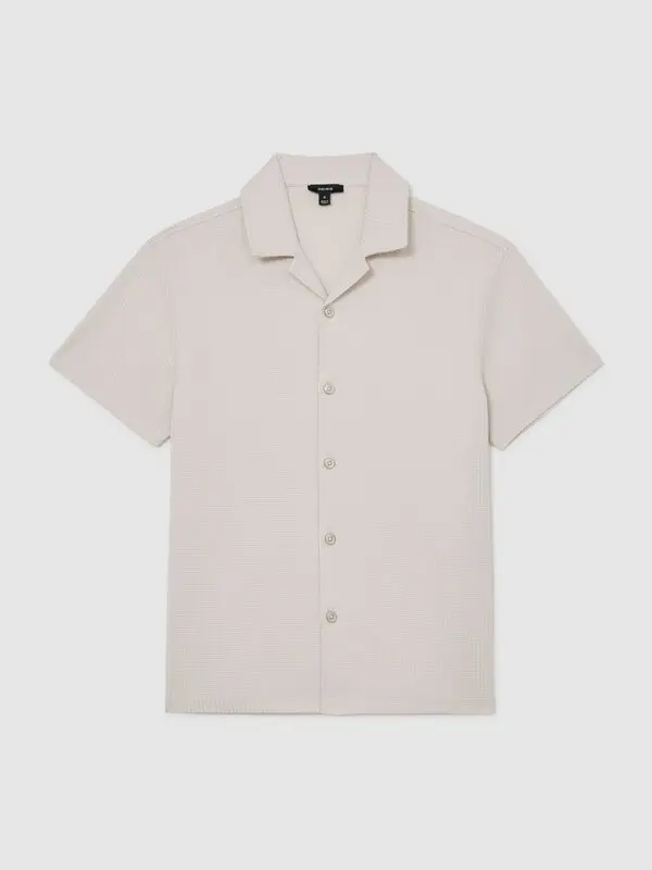 REISS Warwick Textured Cuban-collar Shirt