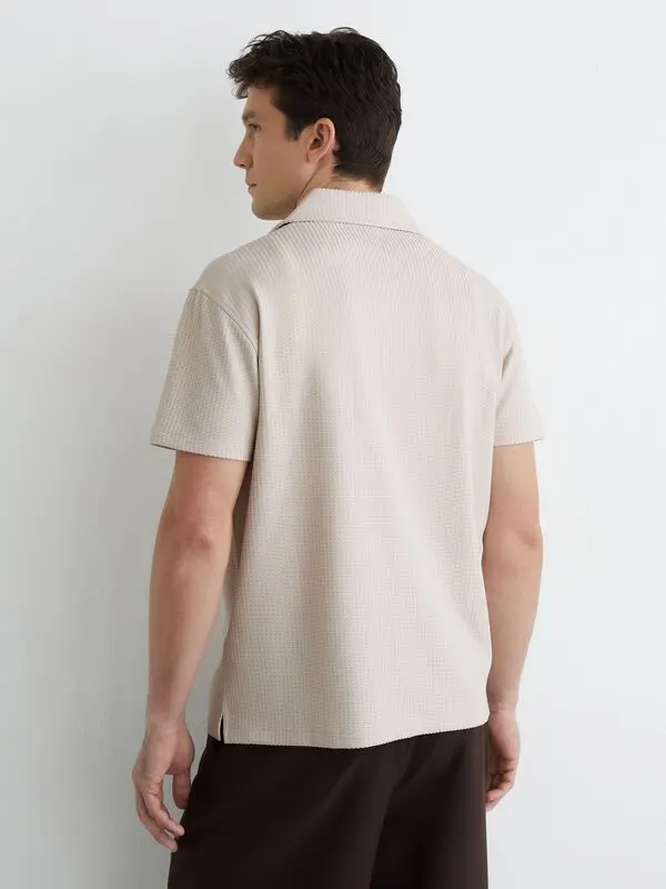 REISS Warwick Textured Cuban-collar Shirt