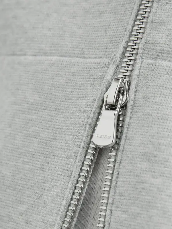 REISS Manchester R-flex Zip-through Knitted Hoodie