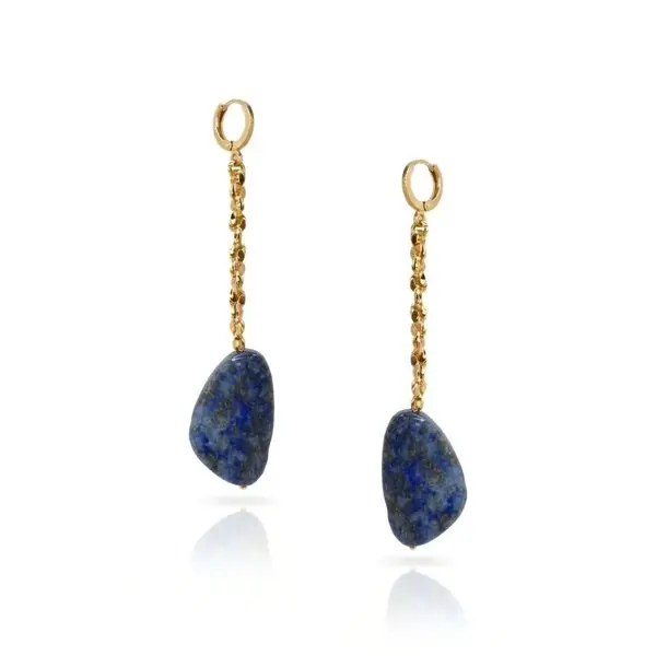 JAREDJAMIN Cleo Lapis Lazuli Chain Drop Earrings - Blue