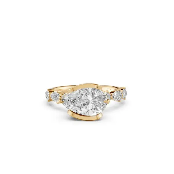 AYA FINE JEWELRY Nathalie 2 Carat Pear Cut Igi Certified Lab Grown Diamond Engagement Ring In Gold - Yellow