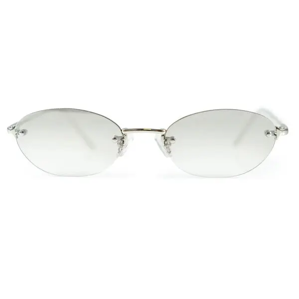 6FIFTYTWO® Smoke Retro Oval Rimless Sunglasses - Silver