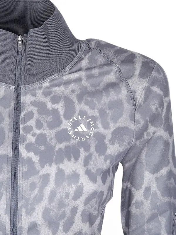 Adidas By Stella McCartney Leopard Print Zipped Sweatshirt - Grey