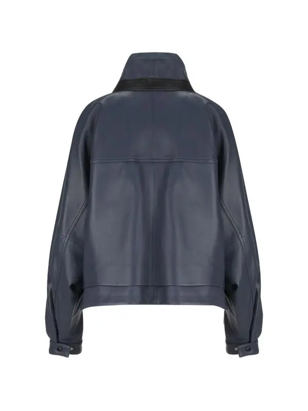 Loewe Leather Zip-up Jacket With Stand Collar