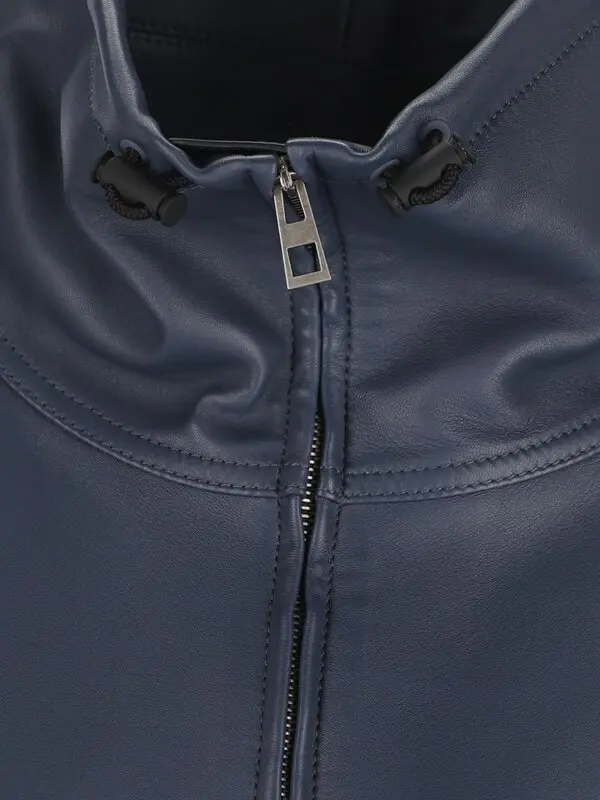 Loewe Leather Zip-up Jacket With Stand Collar