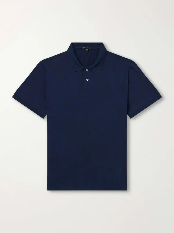 JAMES PERSE Cotton-jersey Polo Shirt - Navy