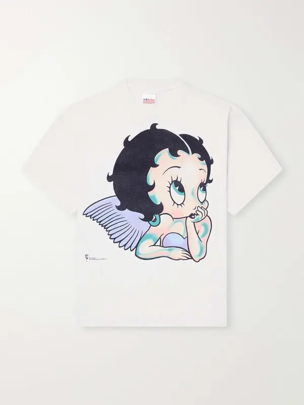SAINT MXXXXXX Printed Cotton-jersey T-shirt - White