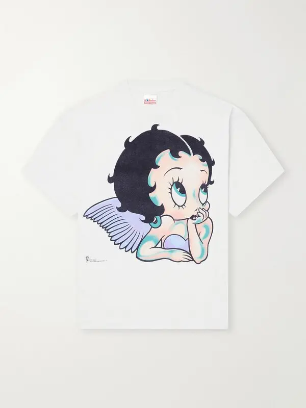 SAINT MXXXXXX Printed Cotton-jersey T-shirt - White