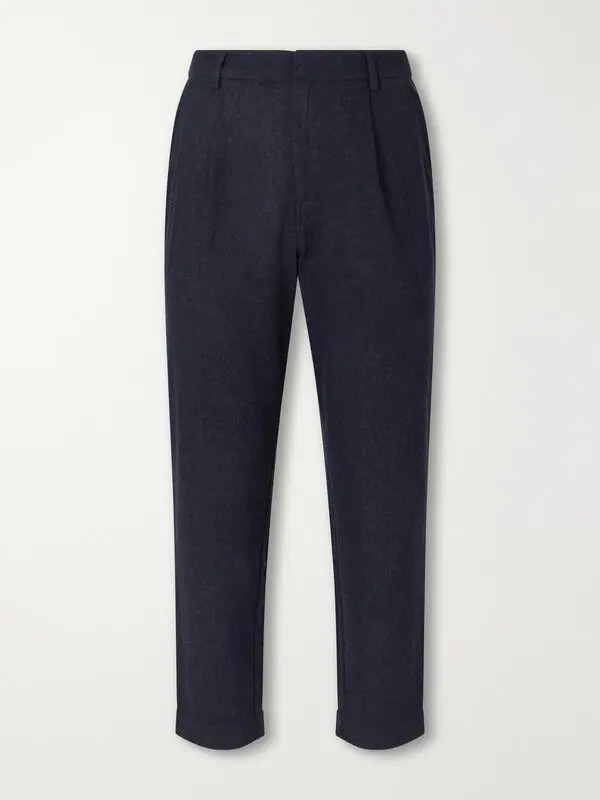 Folk Assembly Straight-leg Wool-blend Suit Trousers - Blue