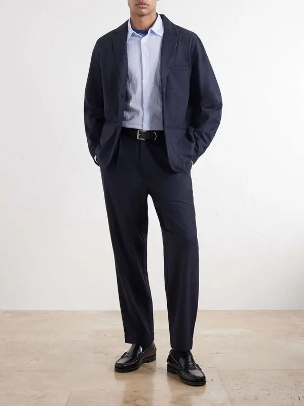 Folk Assembly Straight-leg Mélange Wool-blend Suit Trousers