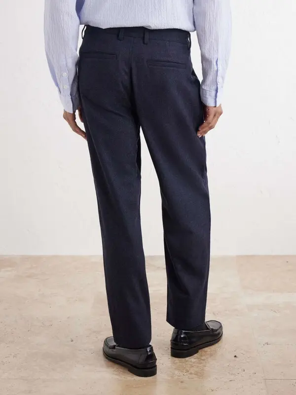 Folk Assembly Straight-leg Mélange Wool-blend Suit Trousers