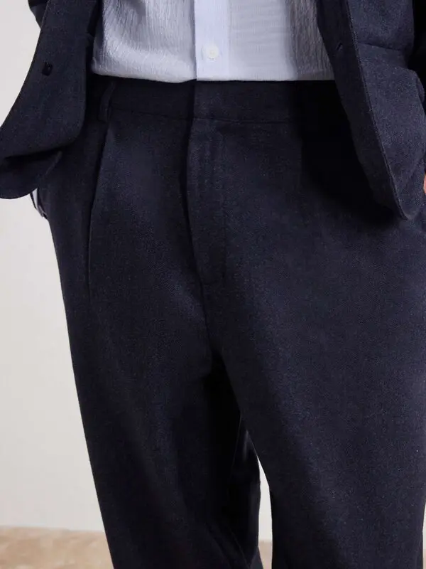 Folk Assembly Straight-leg Mélange Wool-blend Suit Trousers
