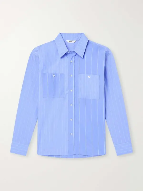 3sixteen Commuter Striped Cotton-poplin Shirt - Blue