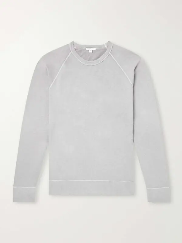 JAMES PERSE Garment-dyed Loopback Supima Cotton-jersey Sweatshirt - Gray