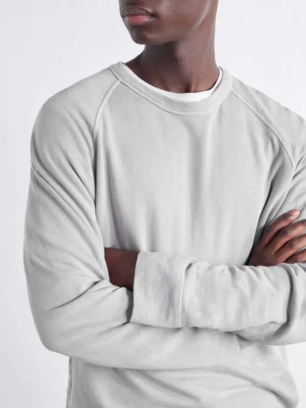 JAMES PERSE Garment-dyed Loopback Supima Cotton-jersey Sweatshirt