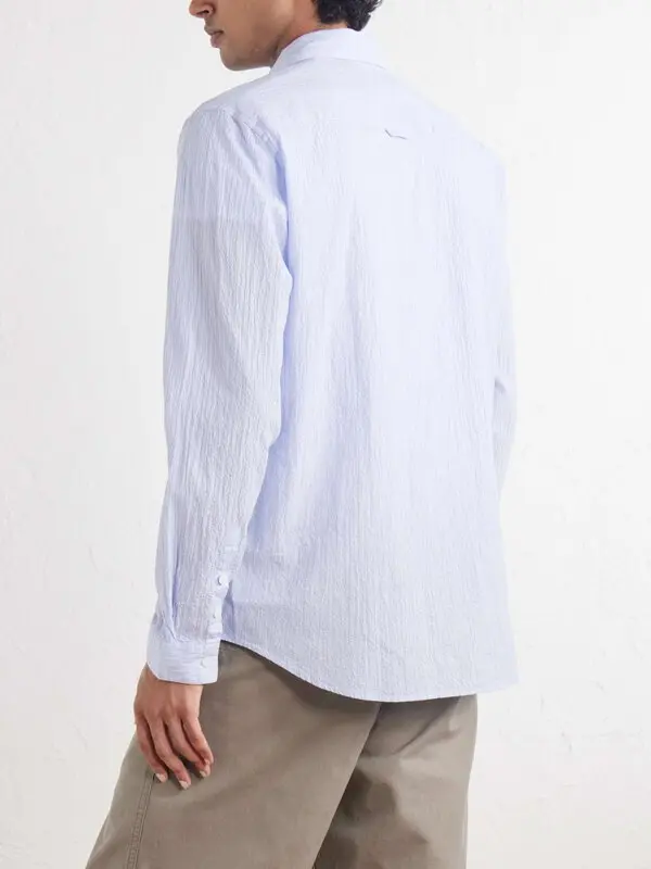 Folk Striped Seersucker Cotton Shirt