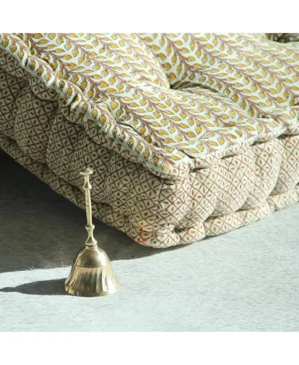 VERVE CULTURE Block Print Meditation Cushion, 18l X 18w