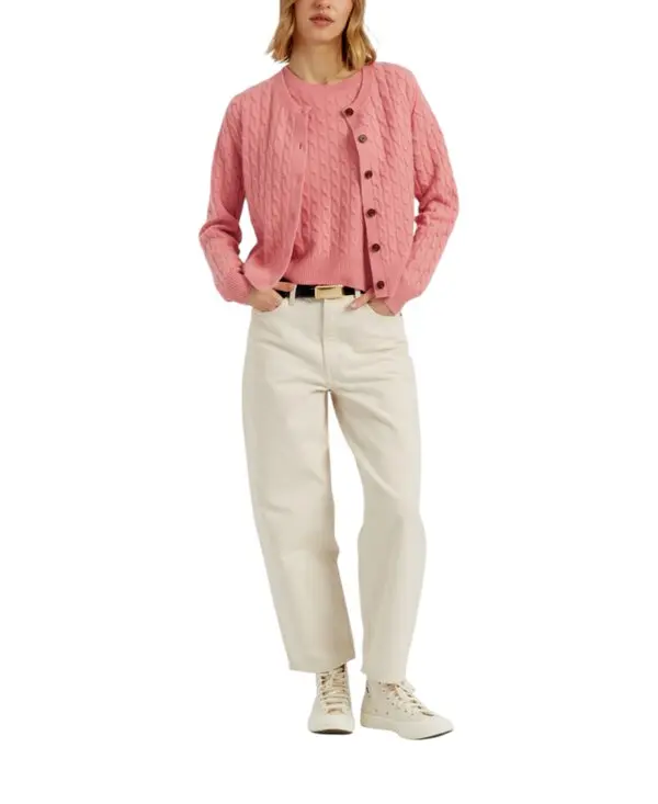 Chinti & Parker Pure Cashmere Cable Knit Crew Neck Cardigan