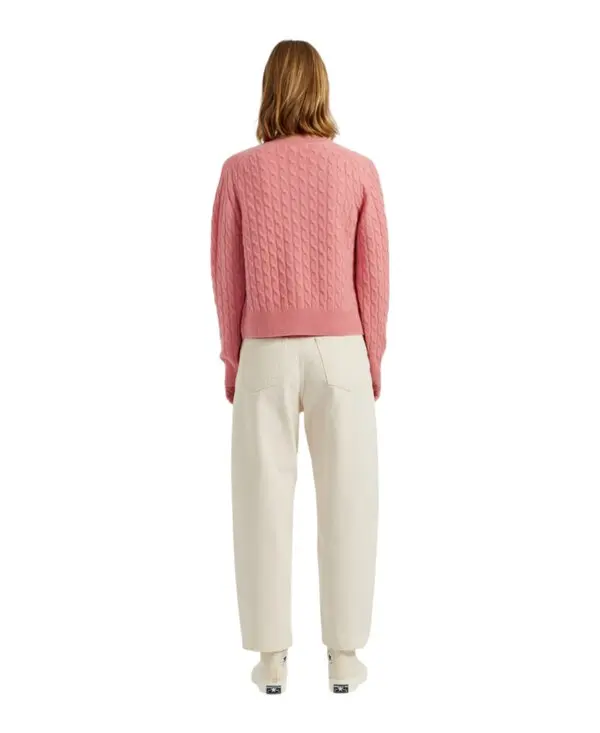 Chinti & Parker Pure Cashmere Cable Knit Crew Neck Cardigan