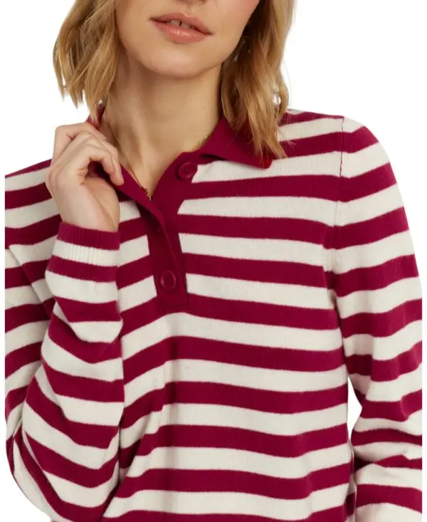 Chinti & Parker Wool-cashmere Stripe Collared Sweater