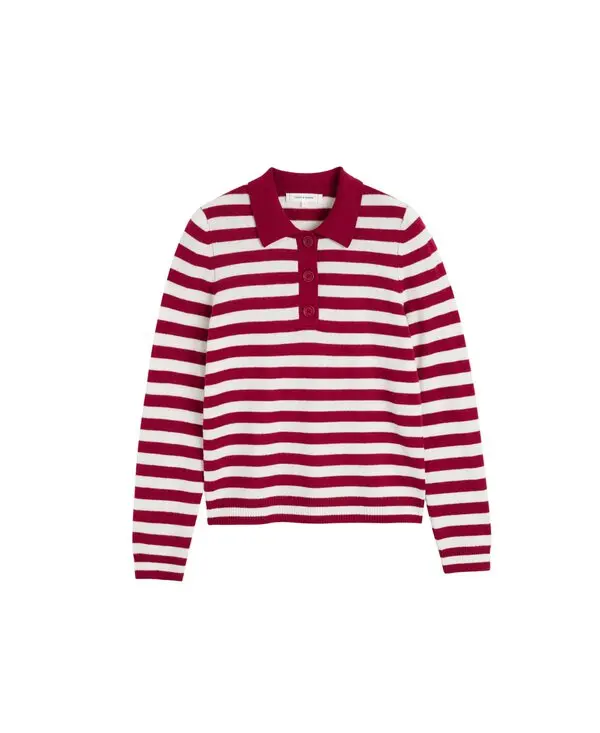 Chinti & Parker Wool-cashmere Stripe Collared Sweater