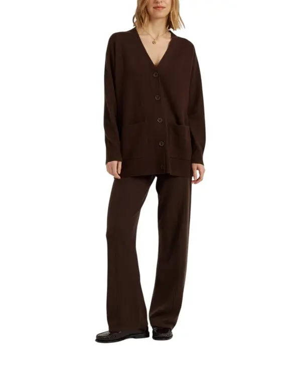 Chinti & Parker Long Wool-cashmere Cardigan - Chocolate