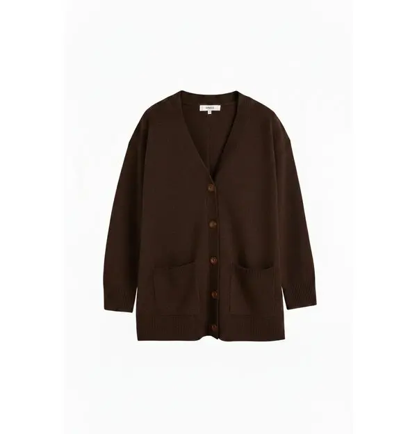 Chinti & Parker Long Wool-cashmere Cardigan - Chocolate