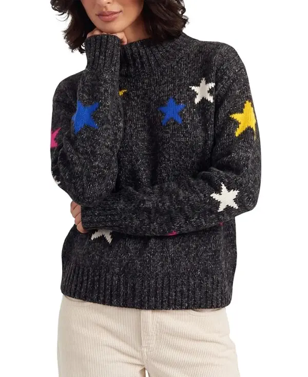 Chinti & Parker Wool-cashmere Blend Star Roll Neck Sweater - Black
