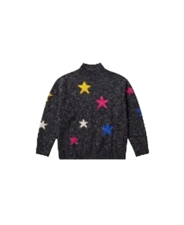 Chinti & Parker Wool-cashmere Blend Star Roll Neck Sweater - Black