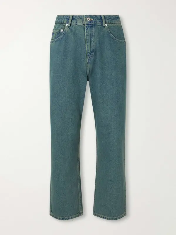 Folk Barrel-leg Jeans - Green