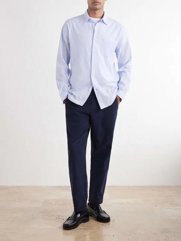 Folk Drawcord Assembly Straight-leg Brushed Cotton Trousers
