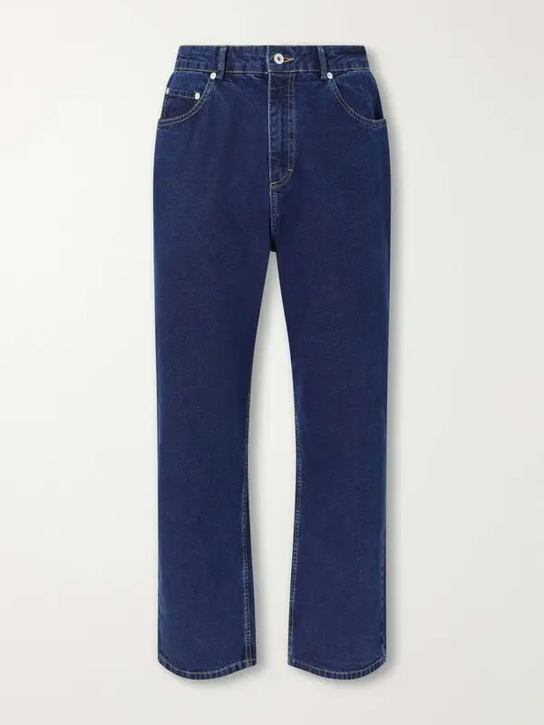 Folk Barrel-leg Jeans - Blue