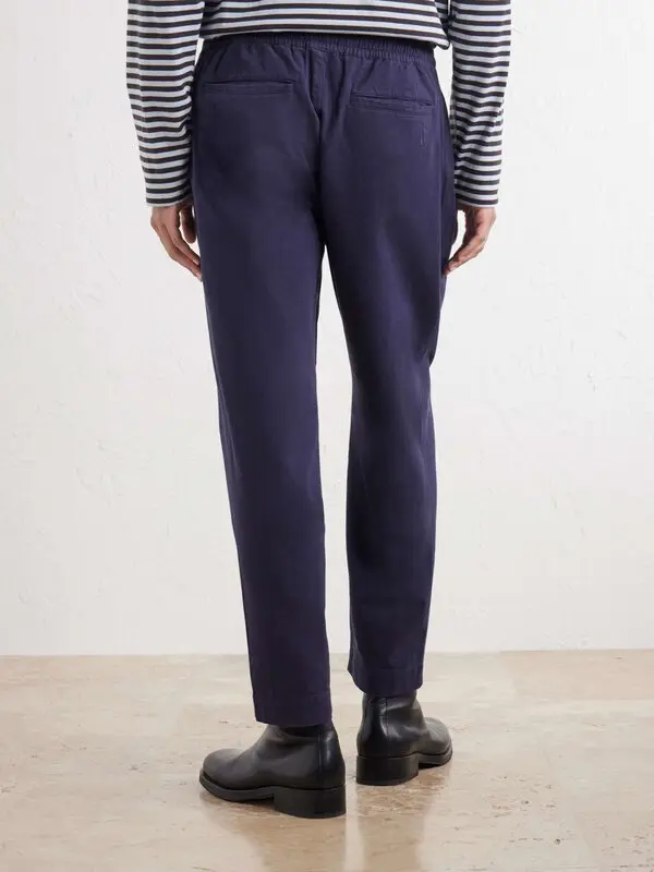 Folk Drawcord Assembly Straight-leg Brushed Cotton Trousers