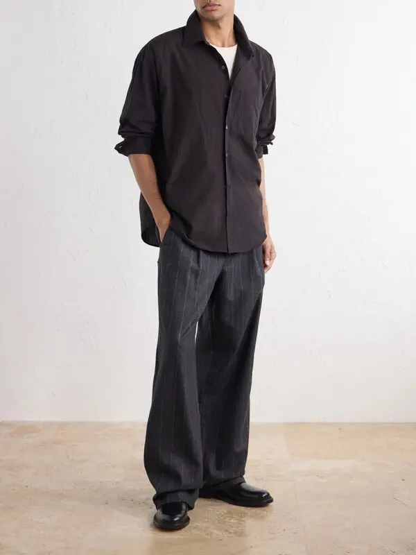 MFPEN Executive Striped Cotton-poplin Shirt - Brown