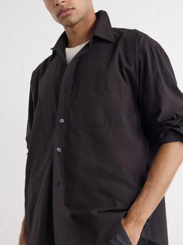 MFPEN Executive Striped Cotton-poplin Shirt - Brown