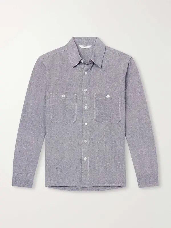3sixteen Utility Cotton And Silk-blend Chambray Shirt