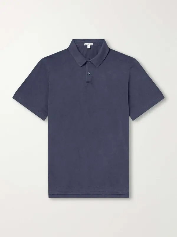 JAMES PERSE Slim-fit Supima Cotton-jersey Polo Shirt - Blue