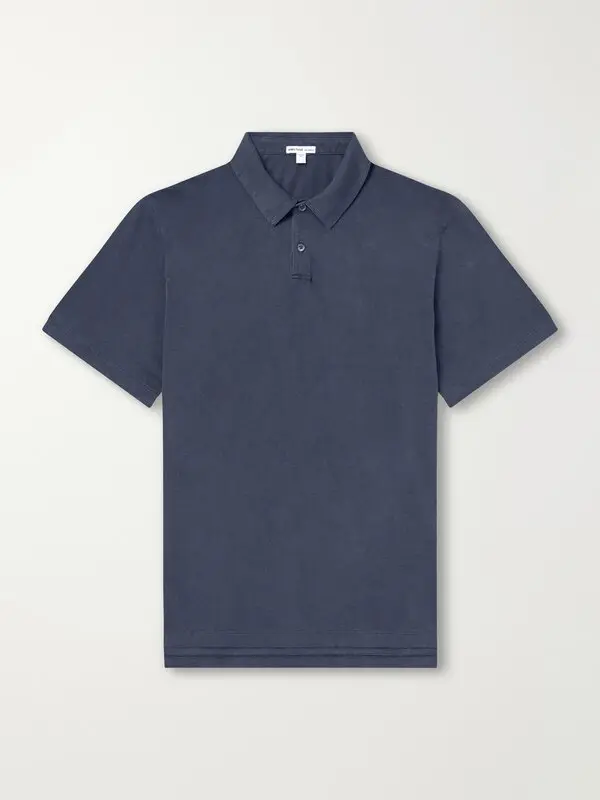 JAMES PERSE Slim-fit Supima Cotton-jersey Polo Shirt - Blue