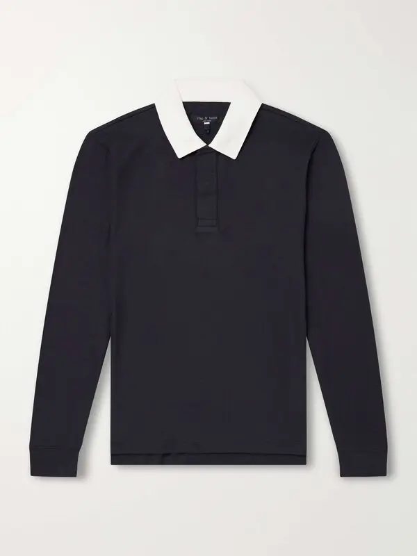 Rag & Bone Cotton-piqué Polo Shirt - Black