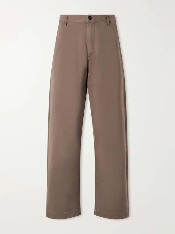 AGOLDE Warwick Wide-leg Recycled-cotton Twill Trousers - Brown