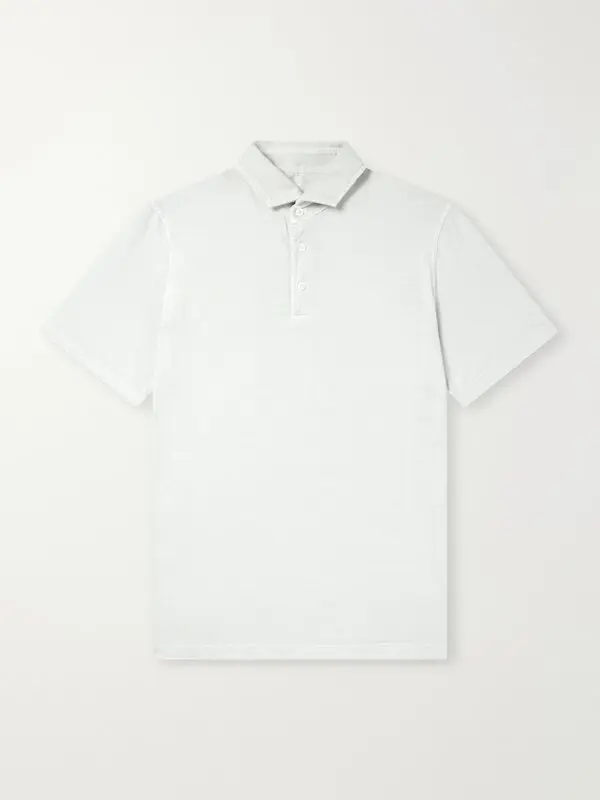 Fedeli Cotton-jersey Polo Shirt - Green