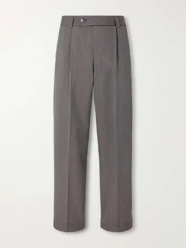 MFPEN Patch Straight-leg Wool-twill Trousers - Gray
