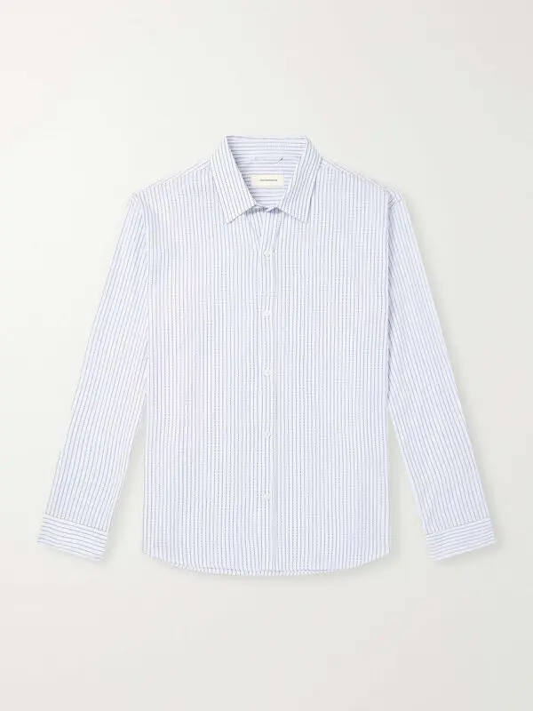 MFPEN Distant Striped Cotton-poplin Shirt - Blue