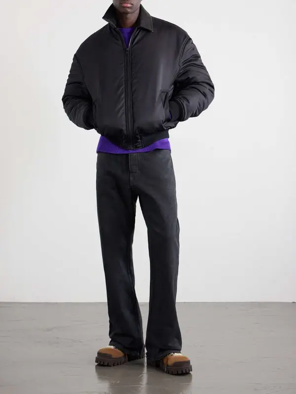 Balenciaga Coccon Leather-trimmed Padded Shell Bomber Jacket