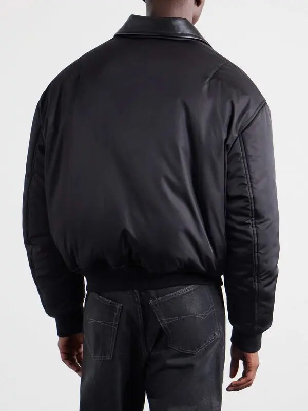 Balenciaga Coccon Leather-trimmed Padded Shell Bomber Jacket
