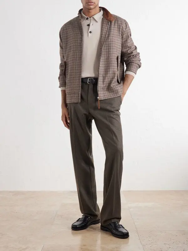 Sunspel Straight-leg Wool Brushed Trousers