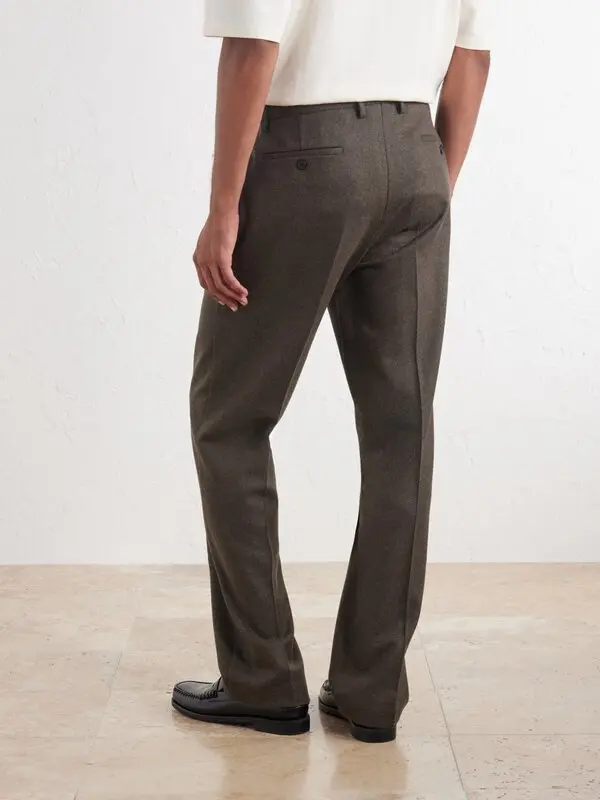 Sunspel Straight-leg Wool Brushed Trousers