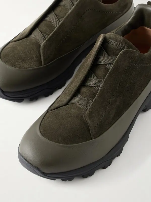Zegna Triple Stitch Monte Suede Sneakers