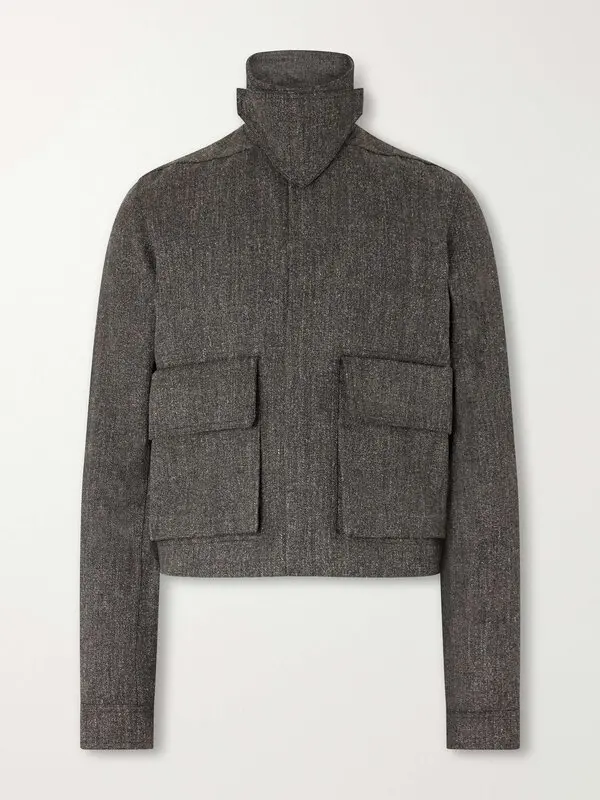 Rick Owens Tower Alice Mélange Wool Bomber Jacket