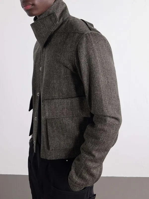 Rick Owens Tower Alice Mélange Wool Bomber Jacket